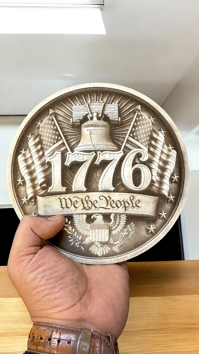 1776 Liberty Bell 3D Illusion Laser Engraving Design | We the People ...