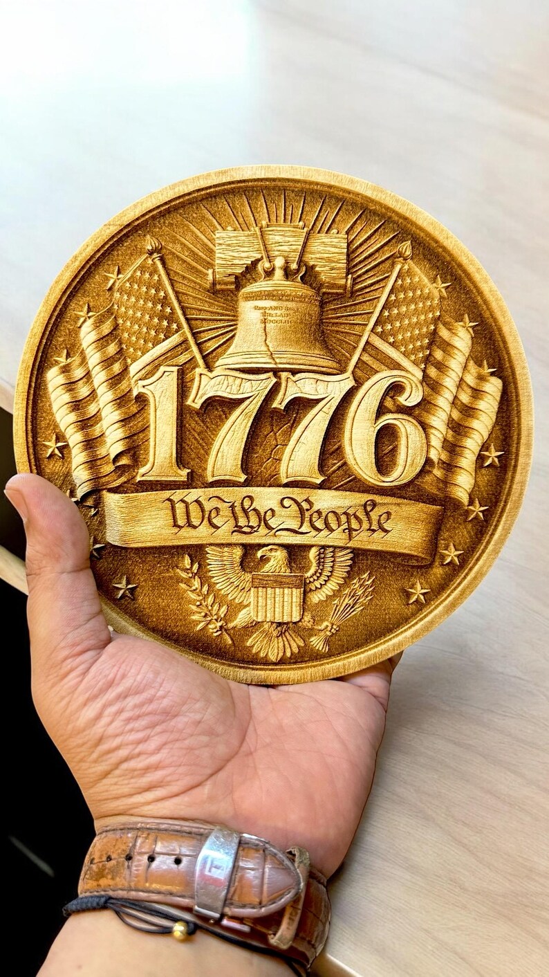1776 Liberty Bell 3D Illusion Laser Engraving Design | We the People ...