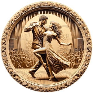 Latin and Salsa Dance Romantic Couple 3D Illusion Digital Design for ...