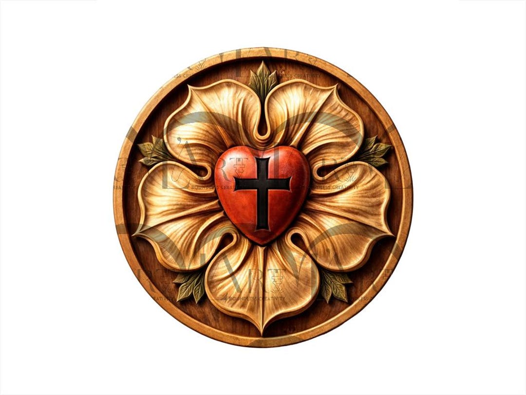 The Luther Rose 3D Illusion Laser Engraving Design - Reformation Cross ...