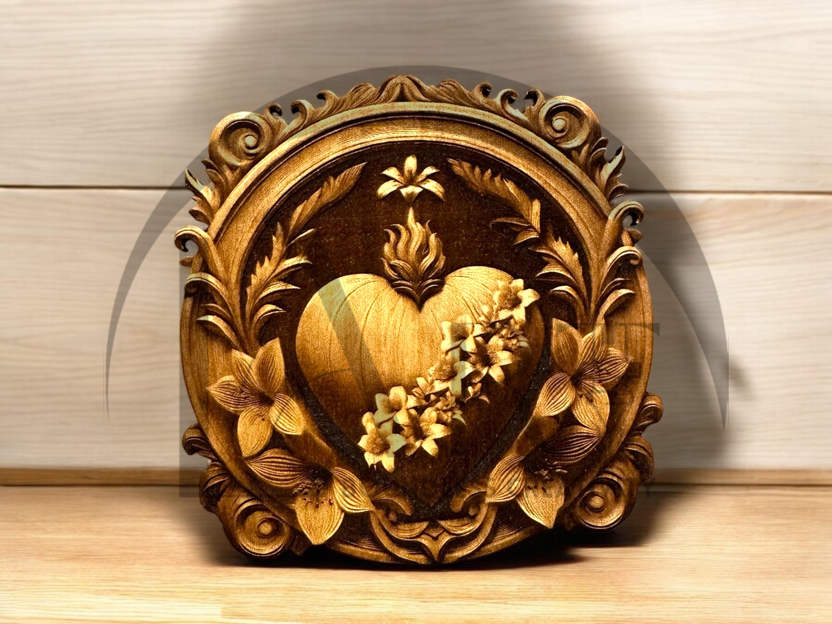 Chaste Heart of Saint Joseph 3D Illusion Laser Engraving Design ...