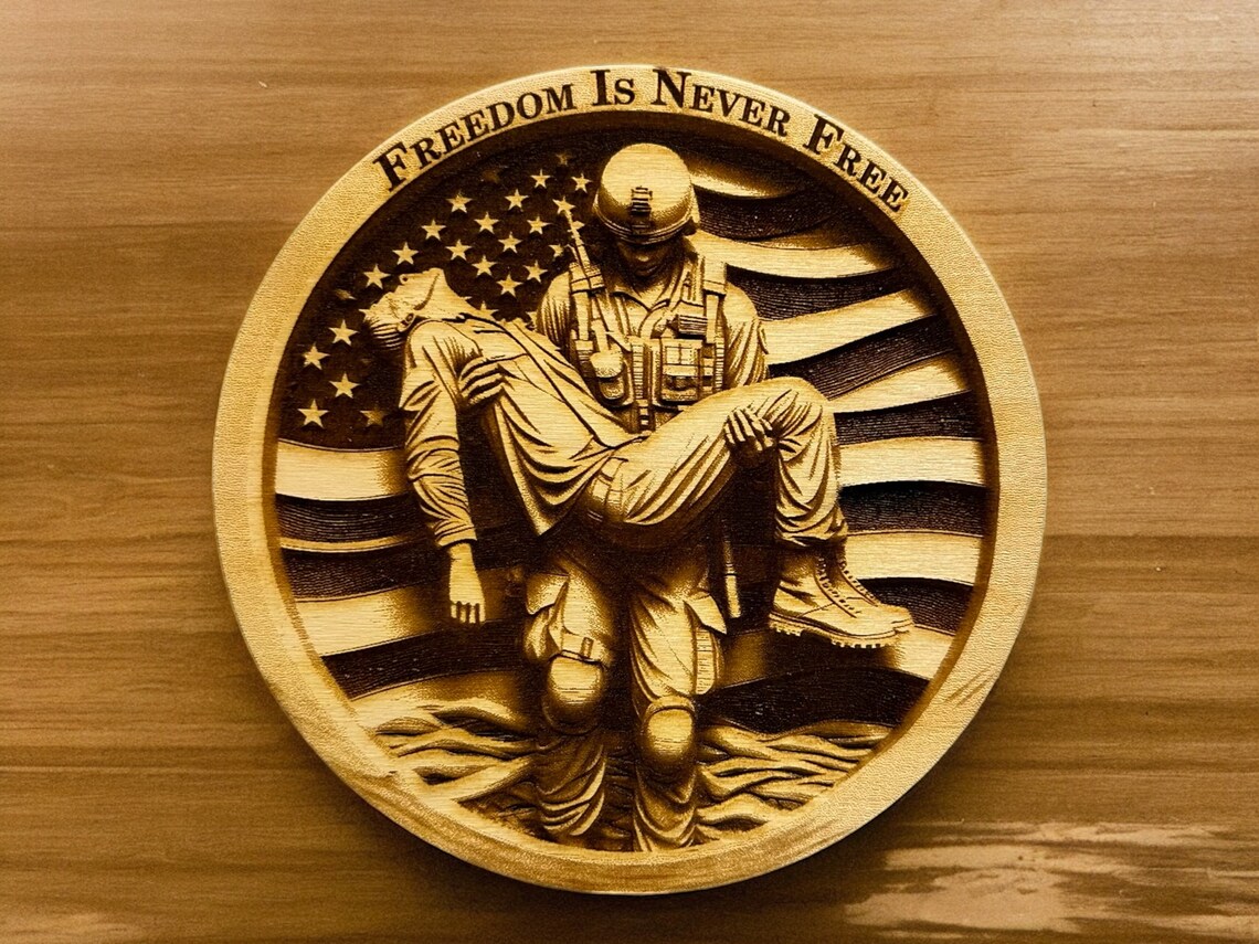 Independence Day 3D Illusion Digital Design - Laser Engraving - Freedom ...