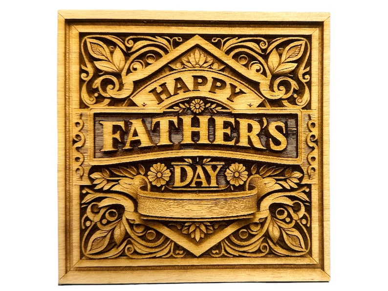 Father's Day 3D Illusion Digital Design for Laser Engraving, "happy ...