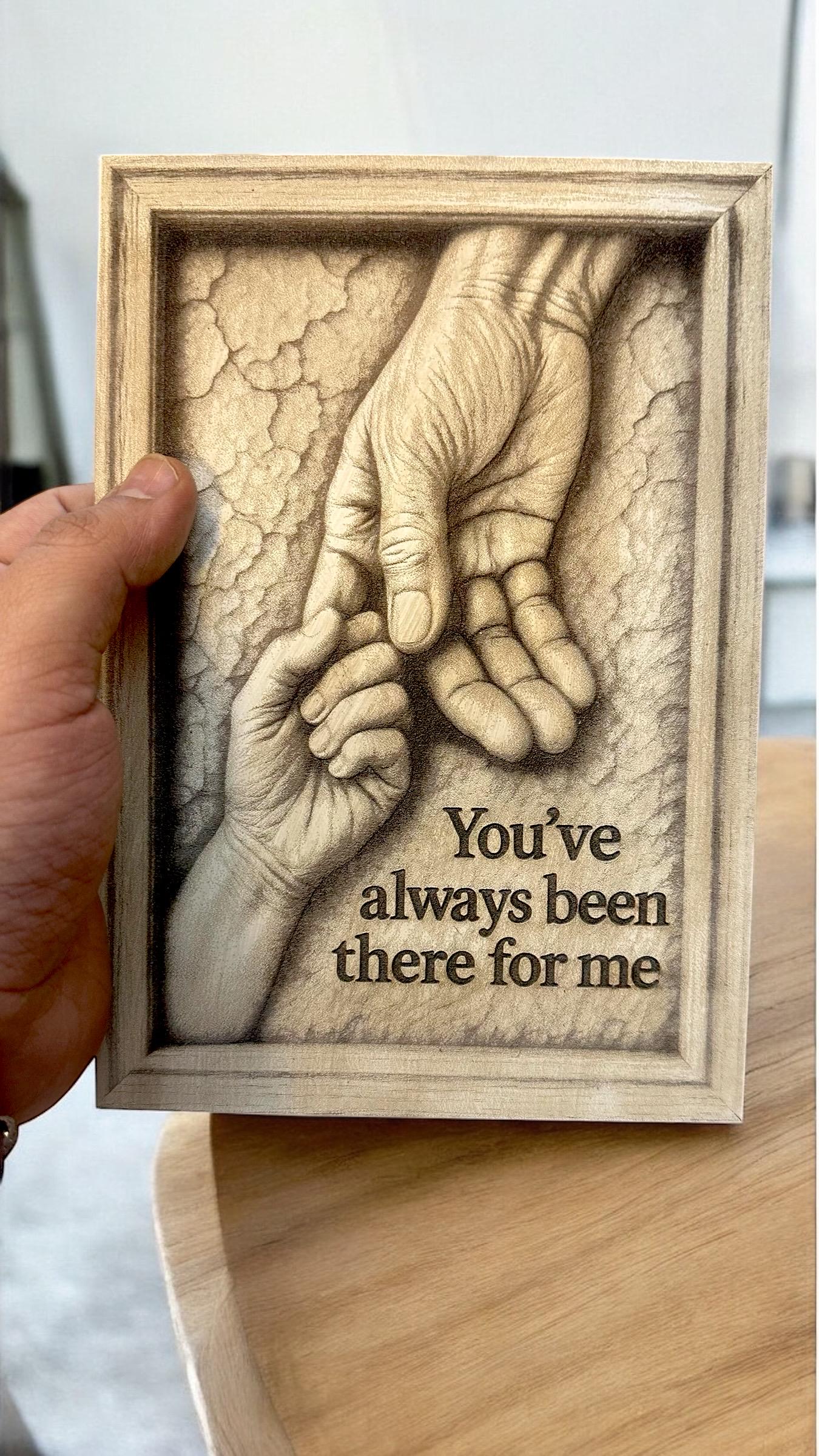 Father’s Day 3D Illusion Laser Engraving Design | Parent-child Holding ...
