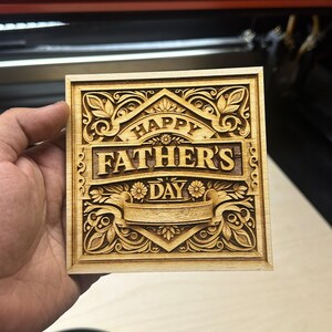 Father's Day 3D Illusion Digital Design for Laser Engraving, "happy ...