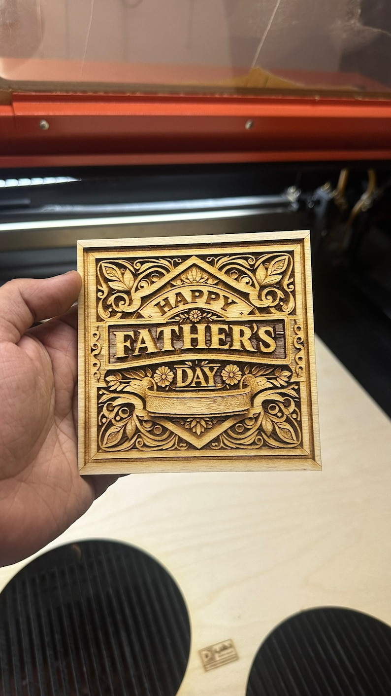 Father's Day 3D Illusion Digital Design for Laser Engraving, "happy ...