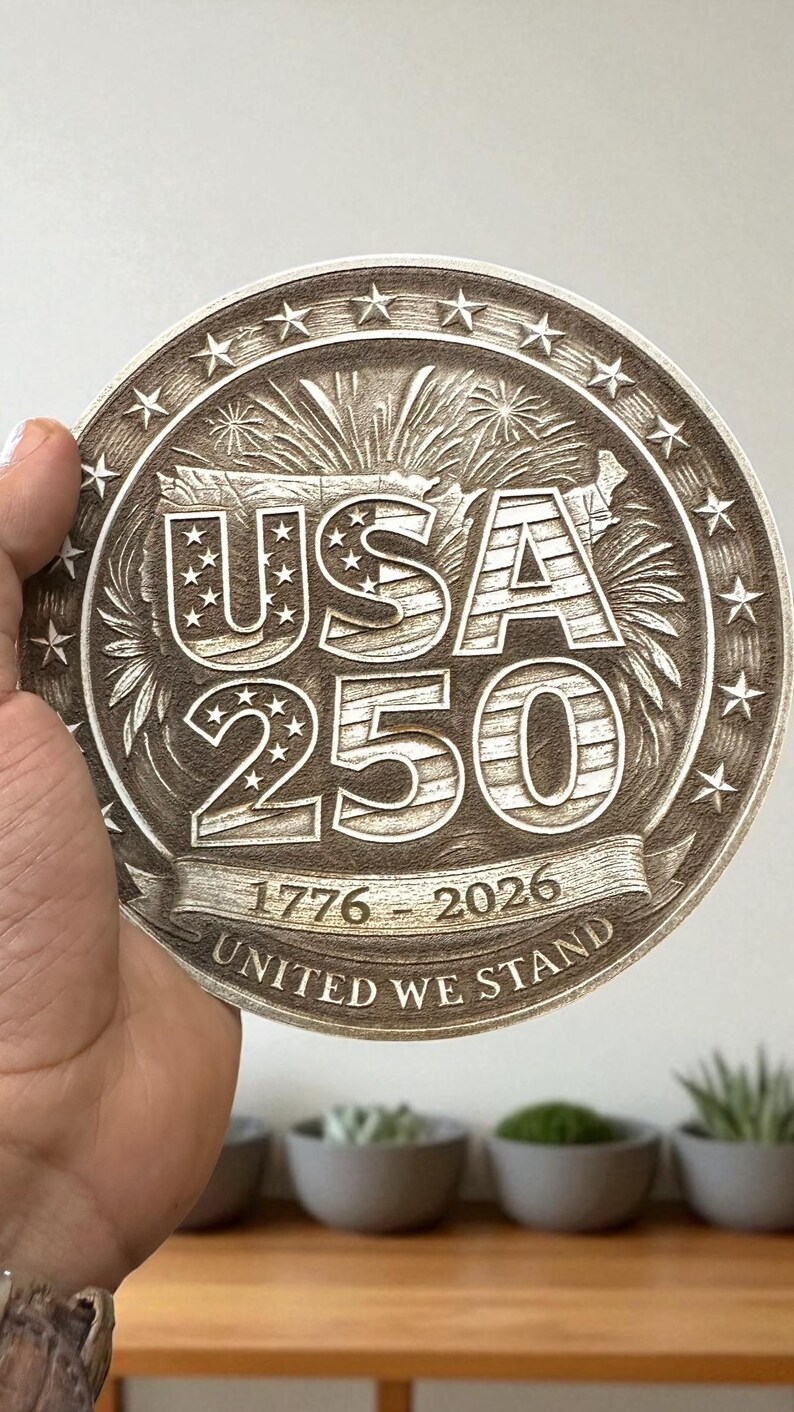 USA 250 Patriotic 3D Illusion Laser Engraving Design | United We Stand ...