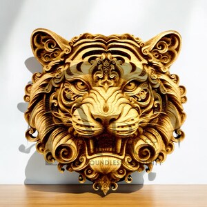 Tiger Head 3D Illusion Laser Engraving Design - Majestic Wildlife Art ...