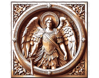 Archangel Michael 3D Illusion Digital Design for Laser Engraving ...