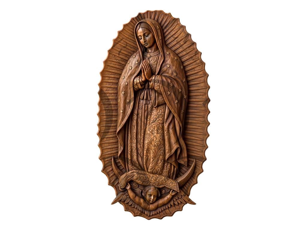 Our Lady of Guadalupe 3D Illusion Laser Engraving Design | Virgen De ...