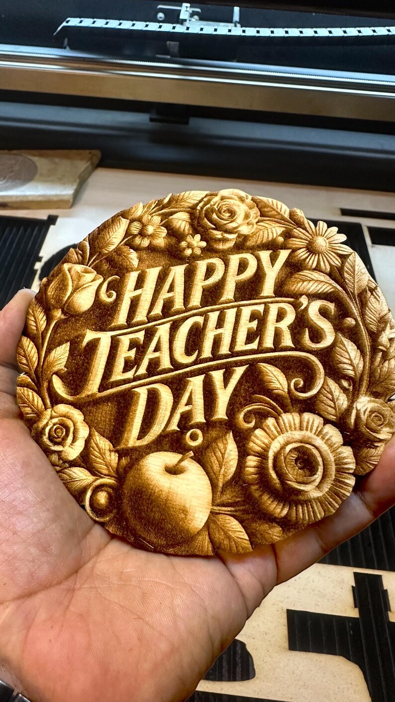 Happy Teacher’s Day 3D Illusion Digital Design for Laser Engraving ...