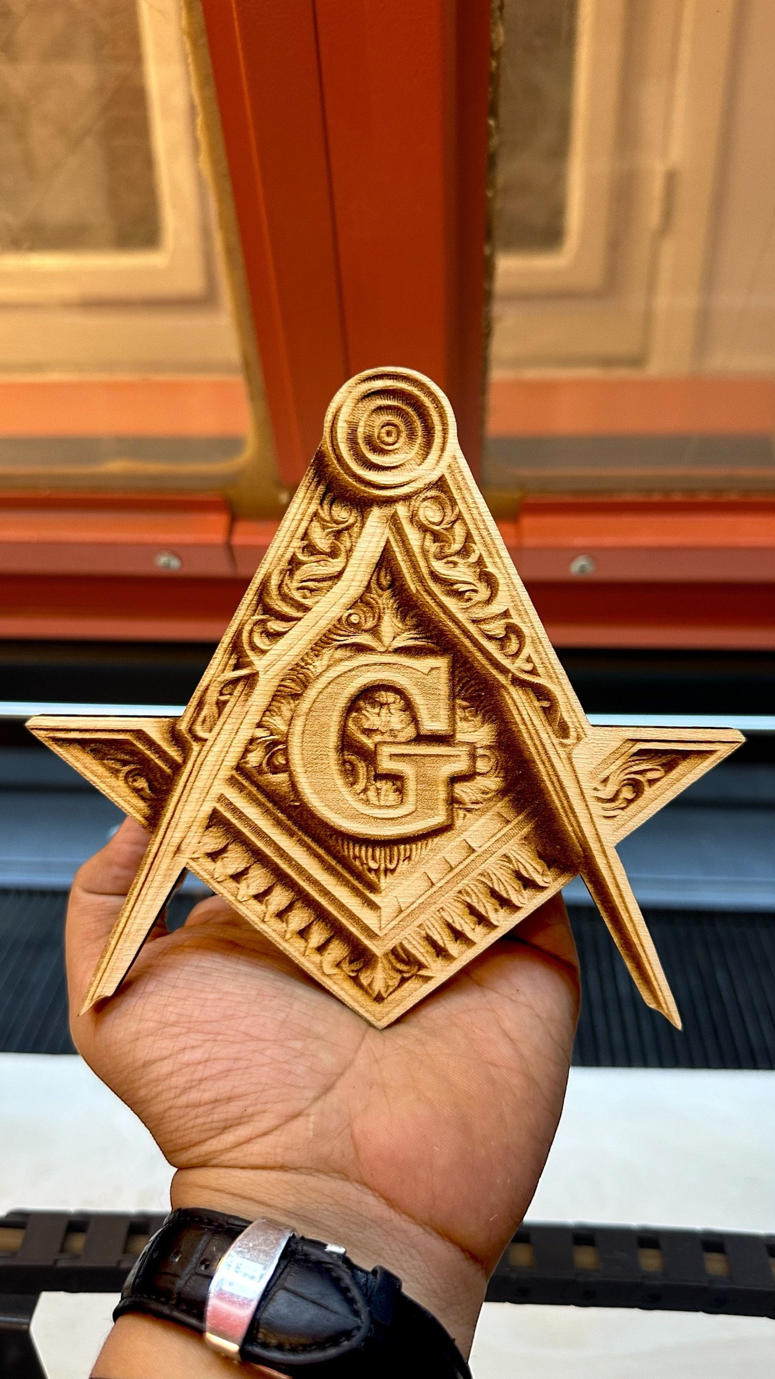 Freemason Square and Compass With "g" 3D Illusion Laser Engraving ...
