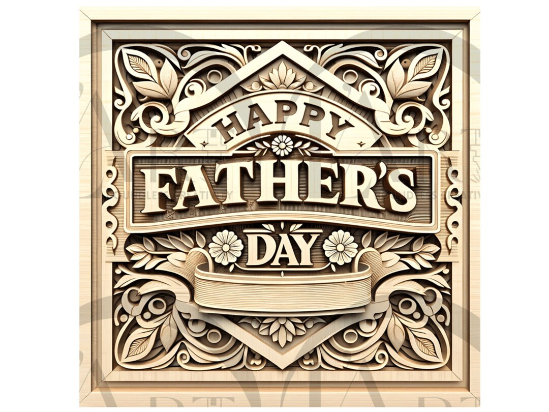 Father's Day 3D Illusion Digital Design for Laser Engraving, "happy ...