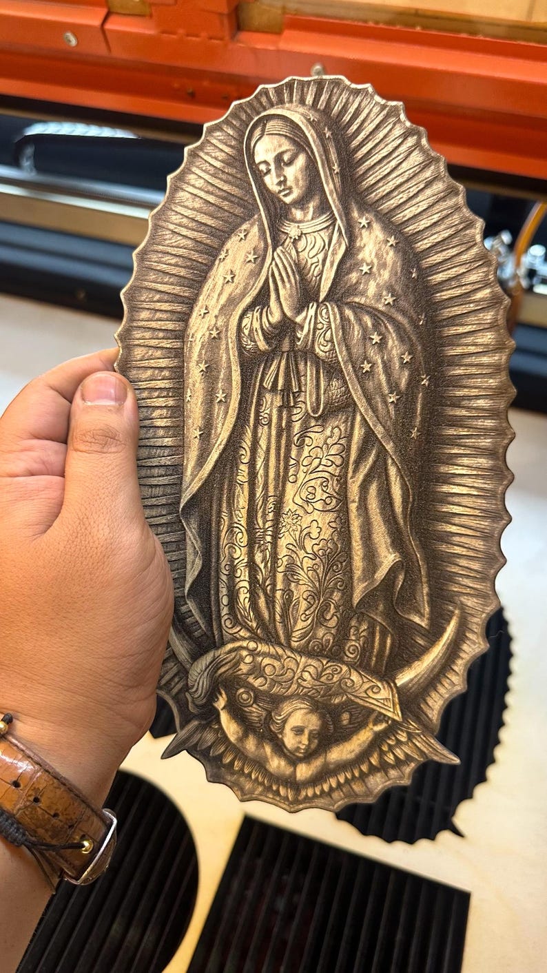 Our Lady of Guadalupe 3D Illusion Laser Engraving Design | Virgen De ...