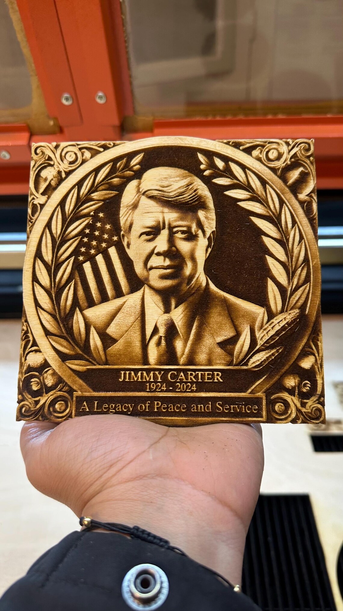 Jimmy Carter Memorial 3D Illusion Laser Engraving Design - Tribute to a ...