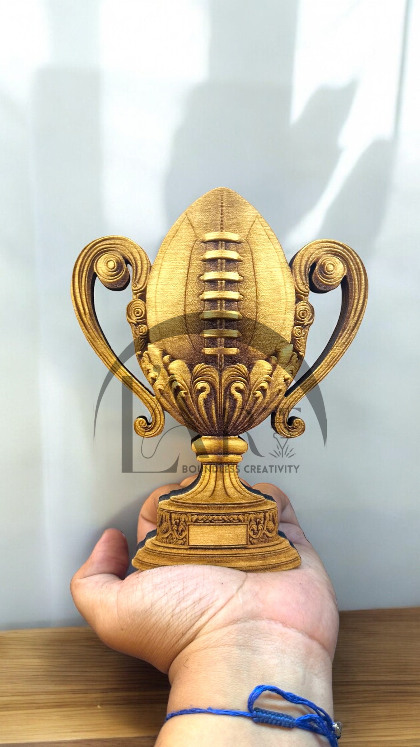 American Football Trophy 3D Illusion Laser Engraving Design - Sports ...