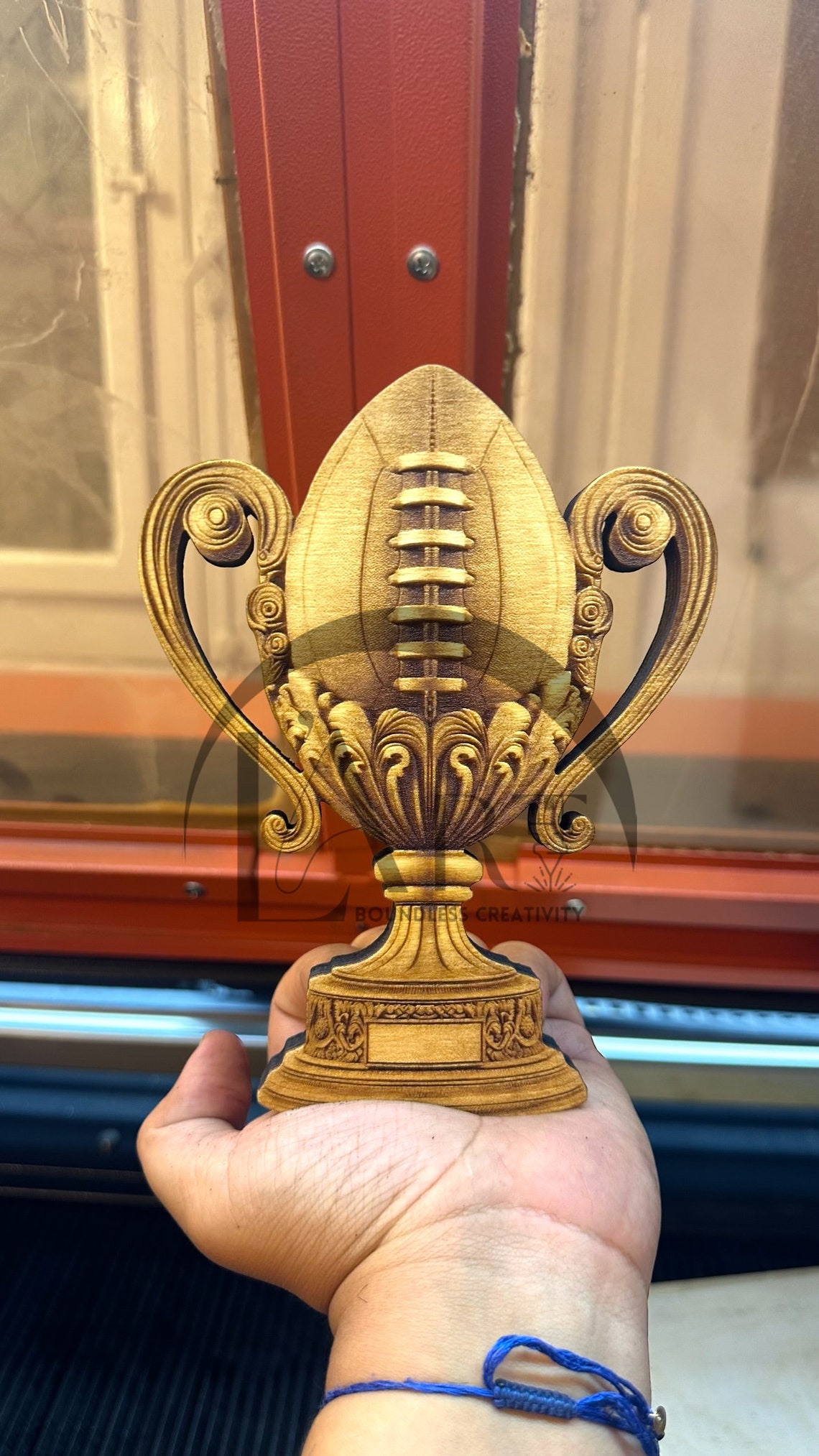 American Football Trophy 3D Illusion Laser Engraving Design - Sports ...