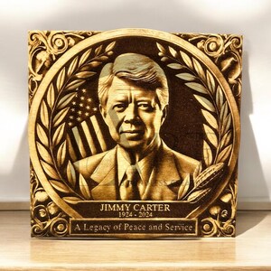 Jimmy Carter Memorial 3D Illusion Laser Engraving Design - Tribute to a ...