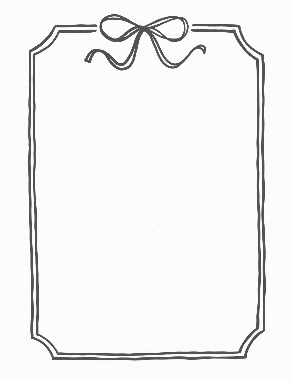 Ribbon Boarder WEDDING CLIPART, Bow Invitation Frame, Hand-drawn ...