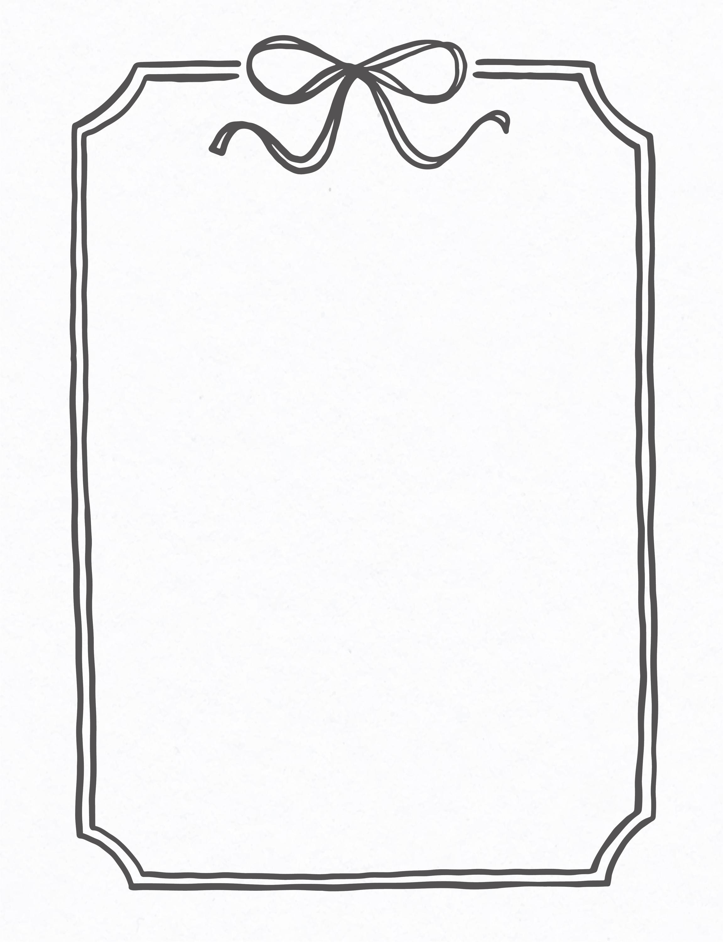 Ribbon Boarder WEDDING CLIPART, Bow Invitation Frame, Hand-drawn ...