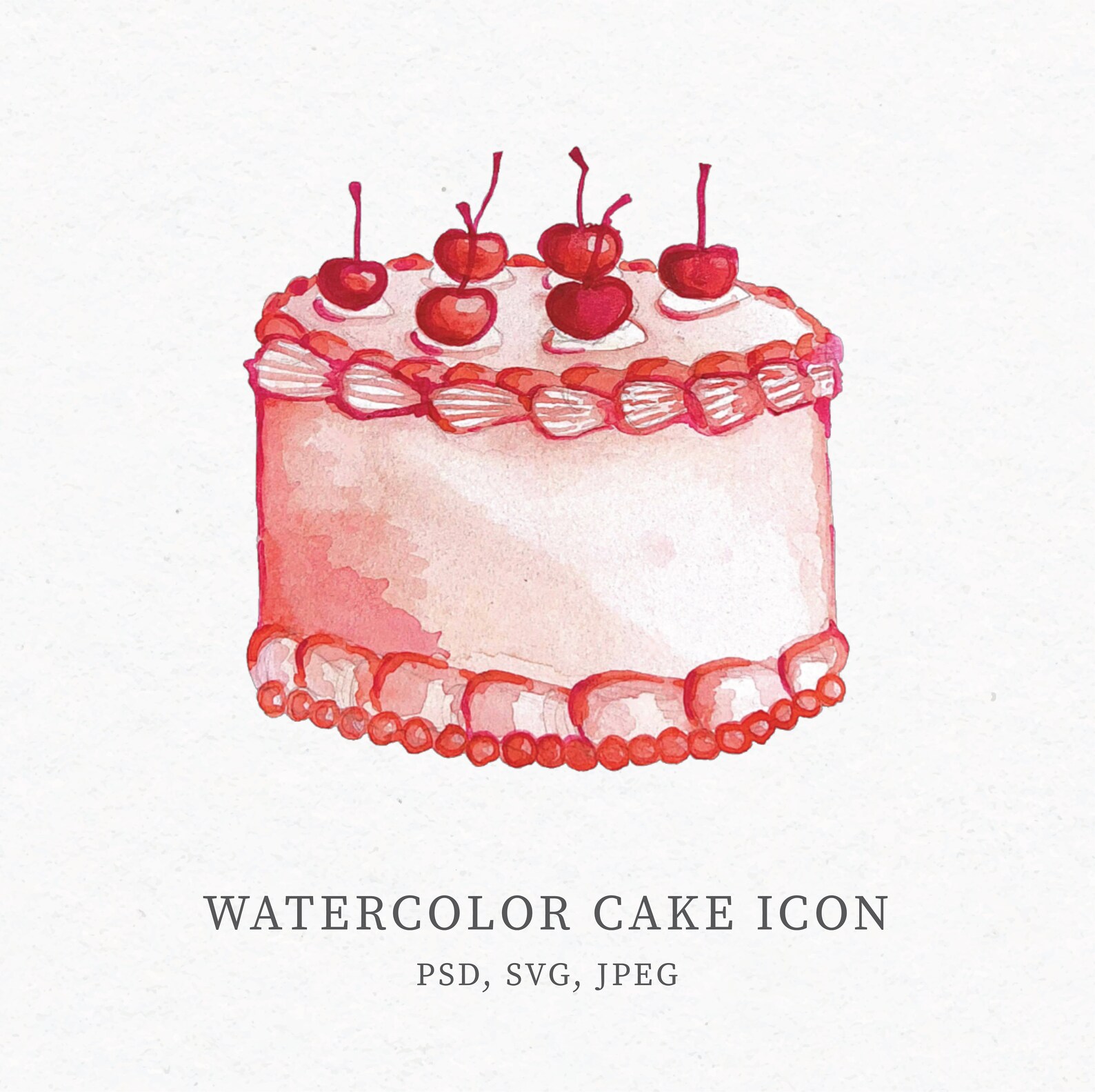 Watercolor Cake Icon, Watercolor Png Frames, Cake, Watercolor, Birthday ...