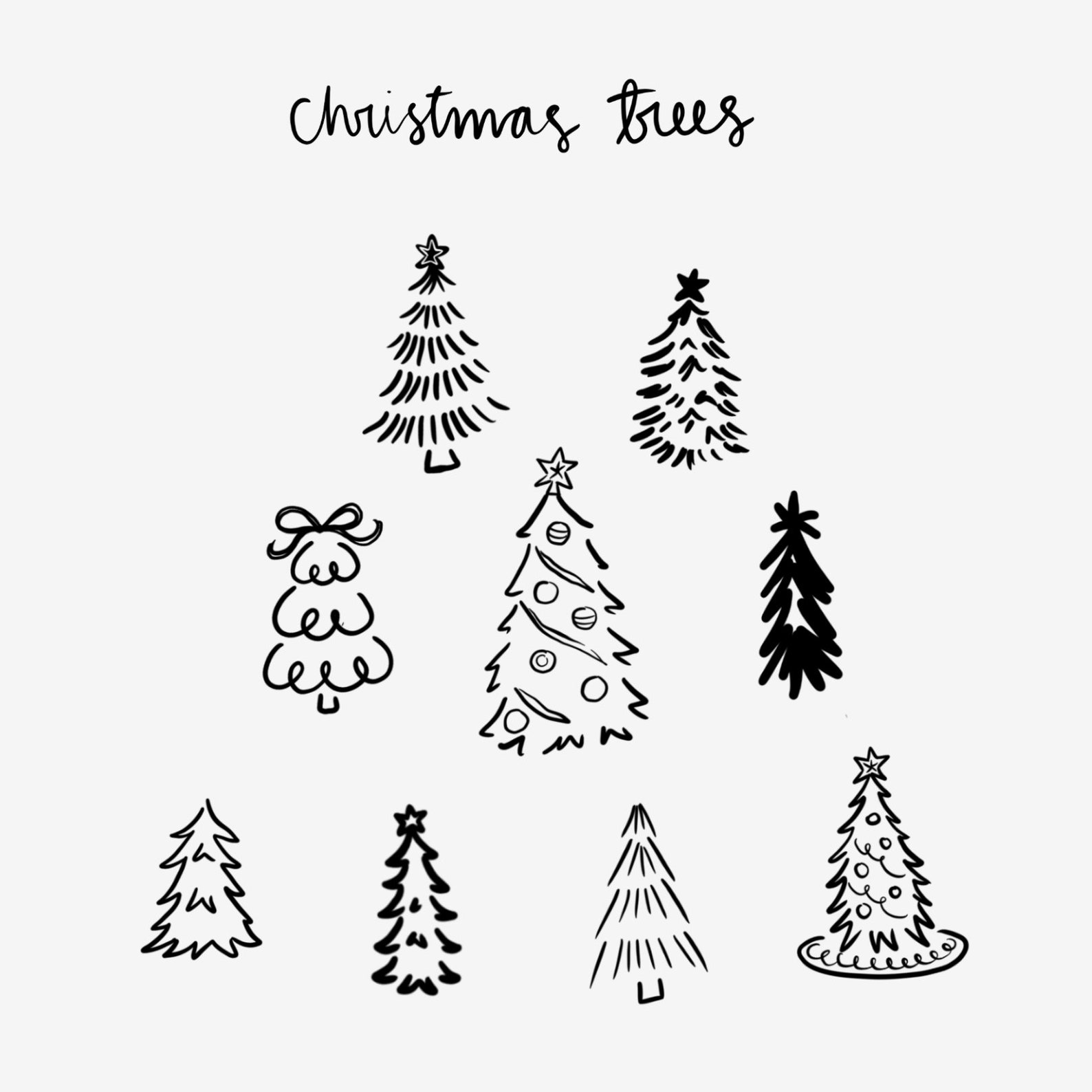 Christmas Line Art Clipart Bundle, Personal Use Only, Christmas Clipart ...