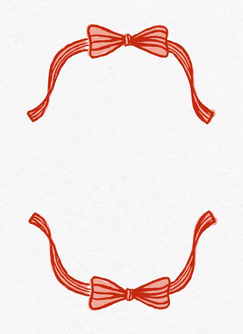 Pink Bow Border, Christmas Clipart, Whimsical Christmas Bow Frames ...