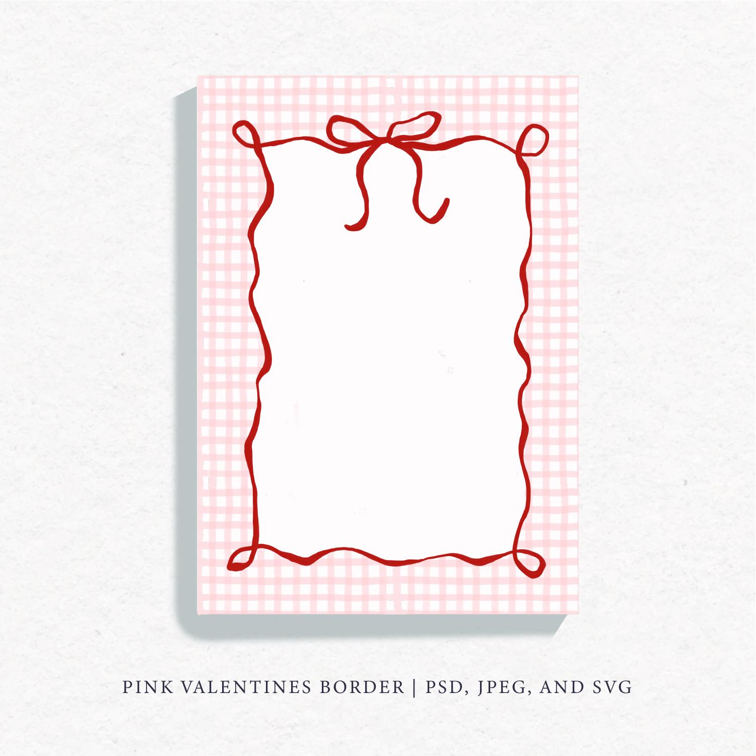 Pink Valentines Border, Vintage DIY Digital Clipart. Digital Paper ...