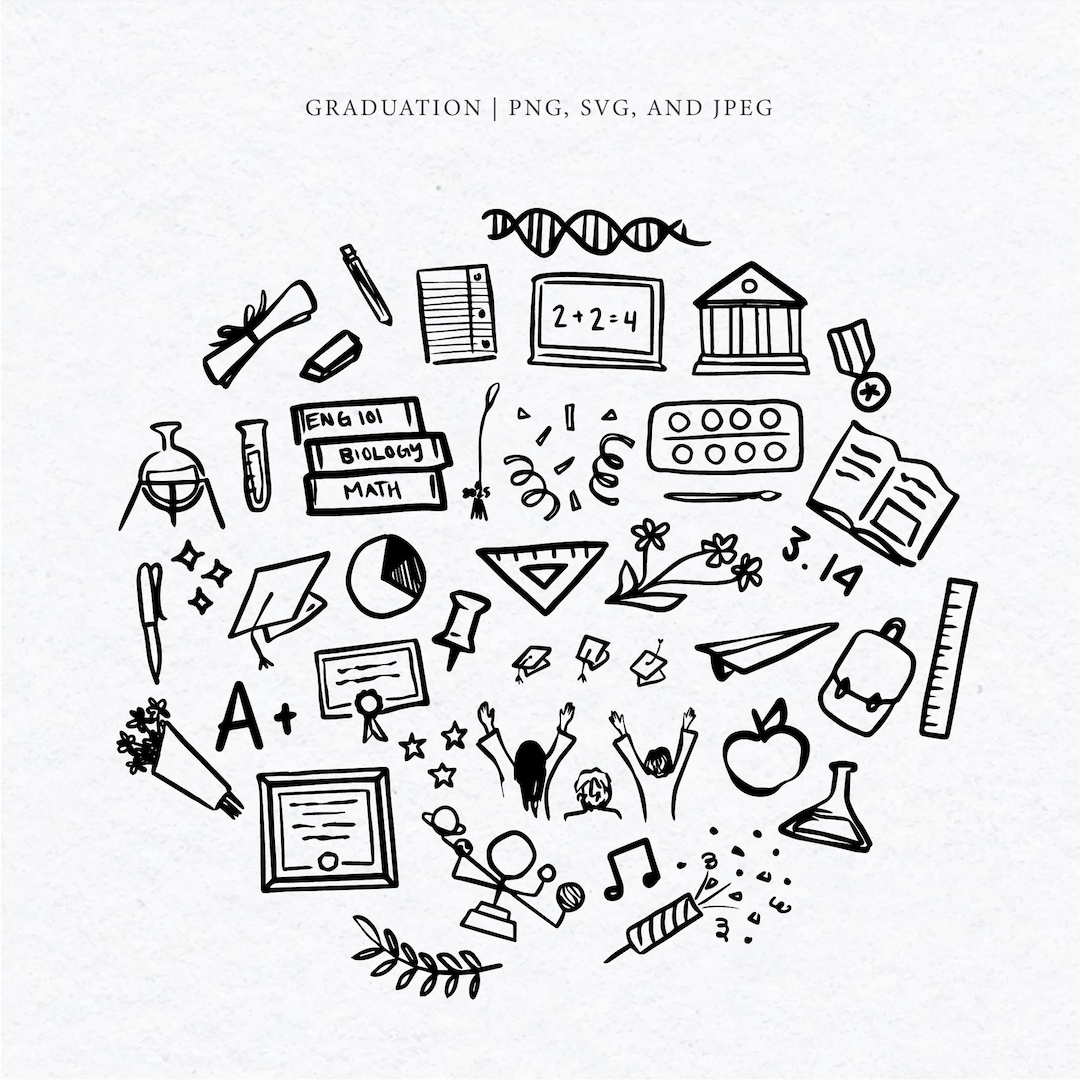 Graduation Digital Download - Graduation Line Art Svg - Line Art ...