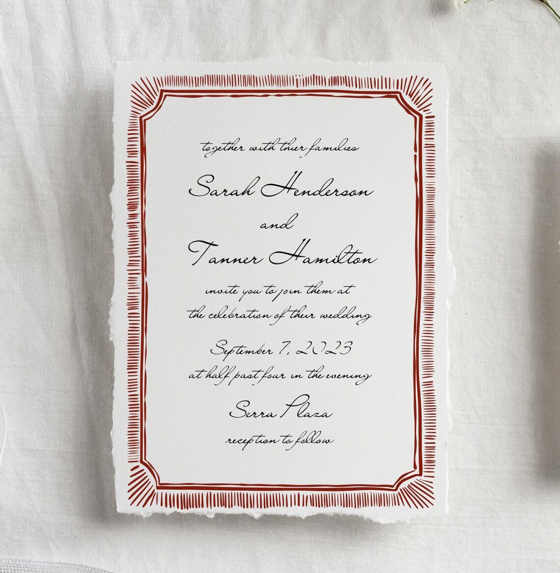 Invitation Clipart, Line Art, Vector Frames, Hand-drawn Clip Art, Red ...