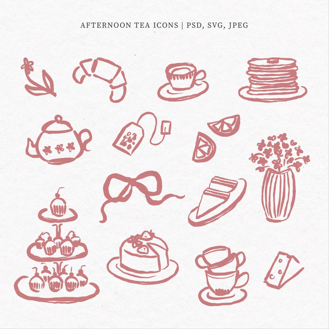 Afternoon Tea, Tea Time Clipart Bundle, Tea Party Clipart, Tea Clipart ...