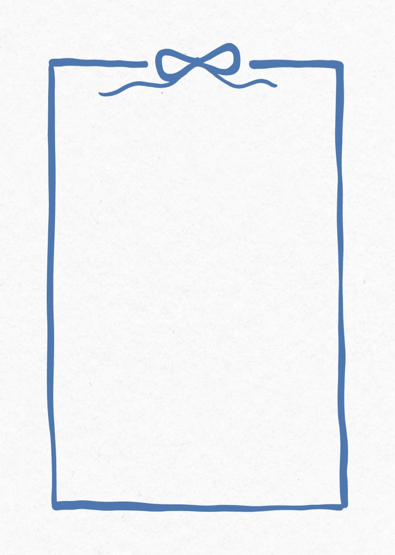 Blue Bow WEDDING CLIPART, Hand Drawn Ribbon Border Icon, Vintage Blue ...
