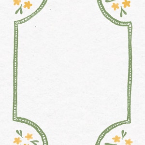 Yellow Floral Frames, Line Art, Vector Frames, Hand-drawn Clip Art, Red ...