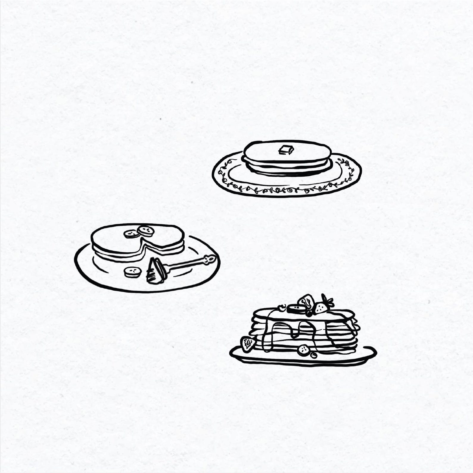 Pancake Clipart, Hand Drawn Digital PNG, Vintage Pancake Set, Hand ...