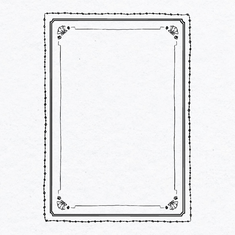 VINTAGE FRAMES Clipart, Line Art, Vector Frames, Hand-drawn Clip Art ...