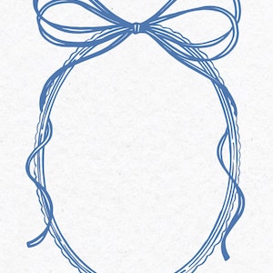 Blue Bow WEDDING CLIPART, Hand Drawn Ribbon Border Icon, Vintage Blue ...