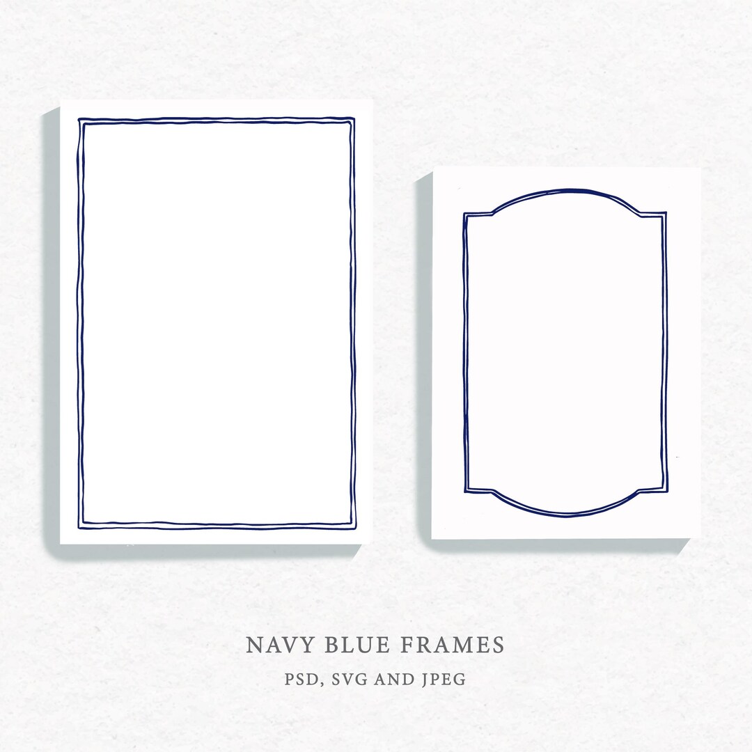 Navy Blue Frames, Wedding Invitation Borders and Frames, Blue Border ...