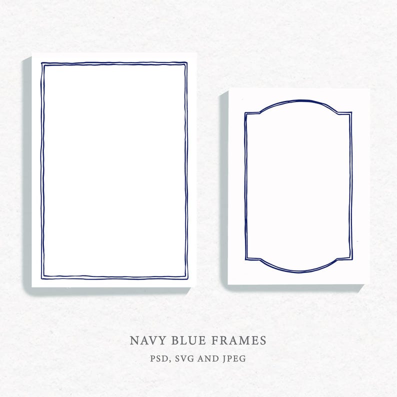 Navy Blue Frames, Wedding Invitation Borders and Frames, Blue Border ...