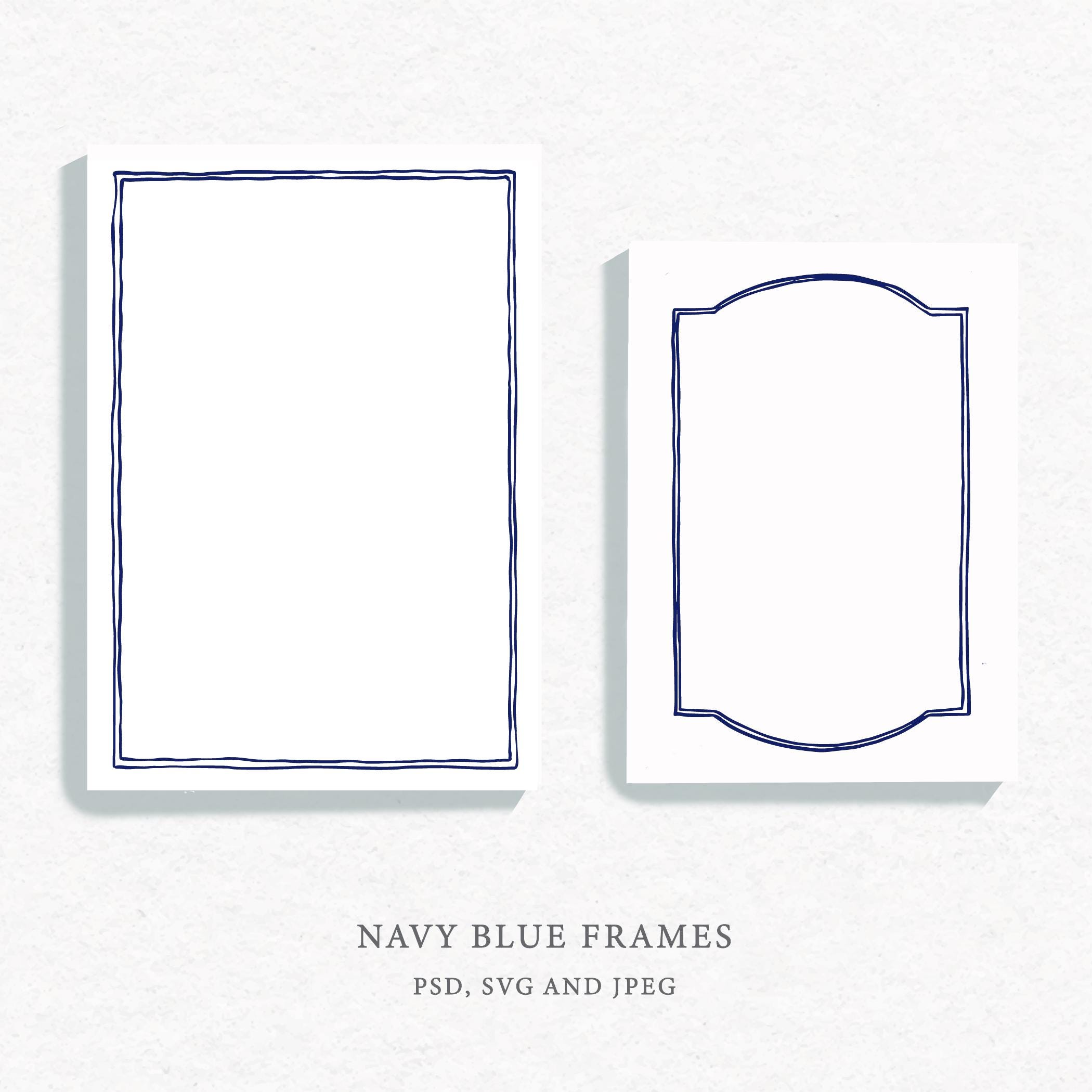 Navy Blue Frames, Wedding Invitation Borders and Frames, Blue Border ...
