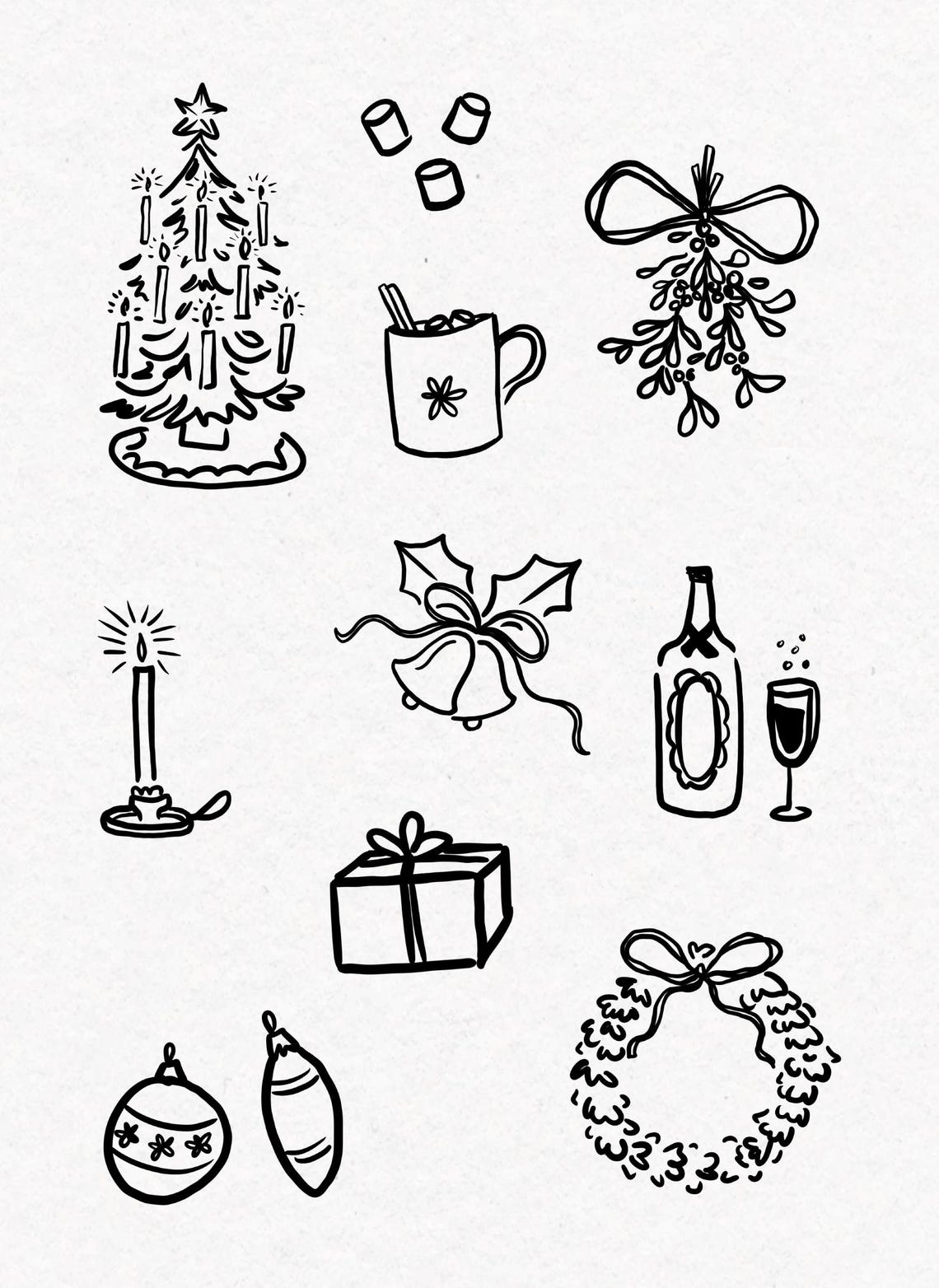Holiday Icons, PNG SVG JPEG, Icons for Christmas Invitations and ...