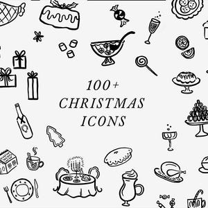 Christmas Line Art Clipart Bundle, Commercial Use, Christmas Clipart ...