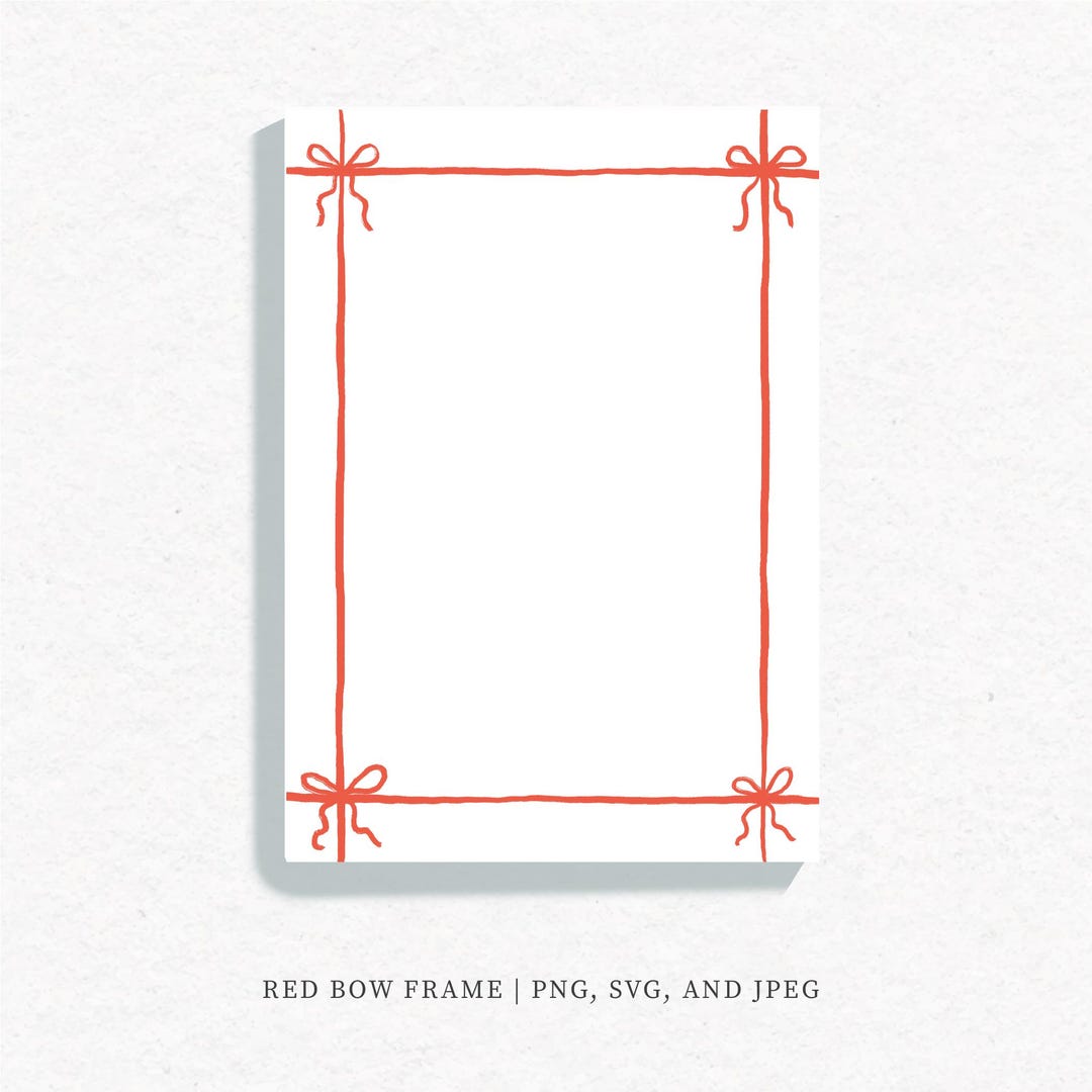 Red Bow Frame, Wedding Frames and Borders, Vintage Frame, Watercolor ...