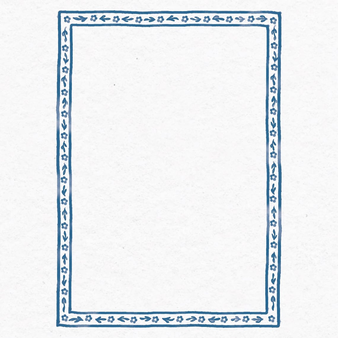 Blue Floral Watercolor Frame, Blue Border Clipart, Line Art, Graphic ...