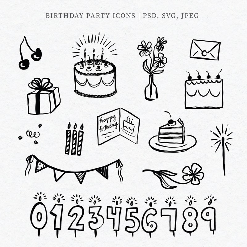 Hand Drawn Birthday - Etsy