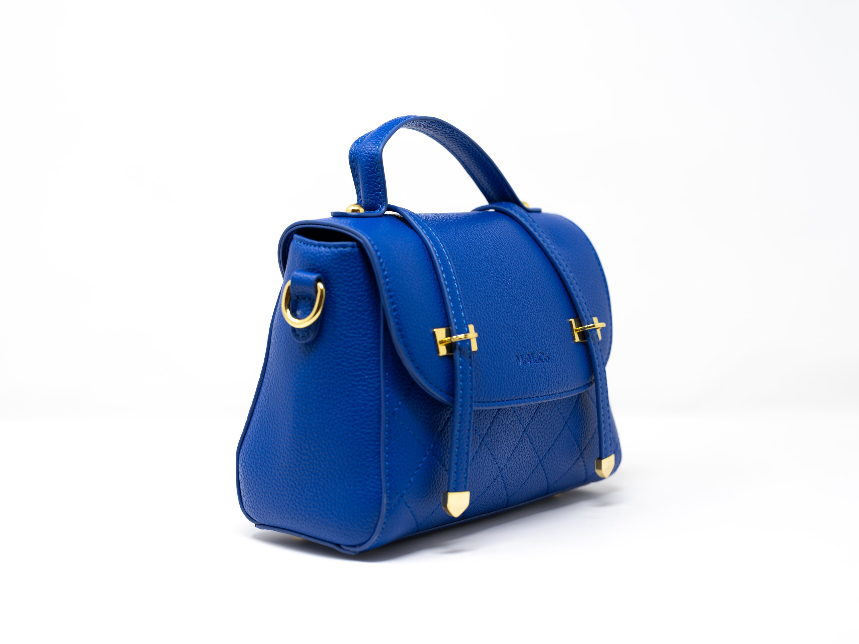 Top Handle Blue Handbag, Blue Crossbody Bag, Clutch Purse, Quilted ...