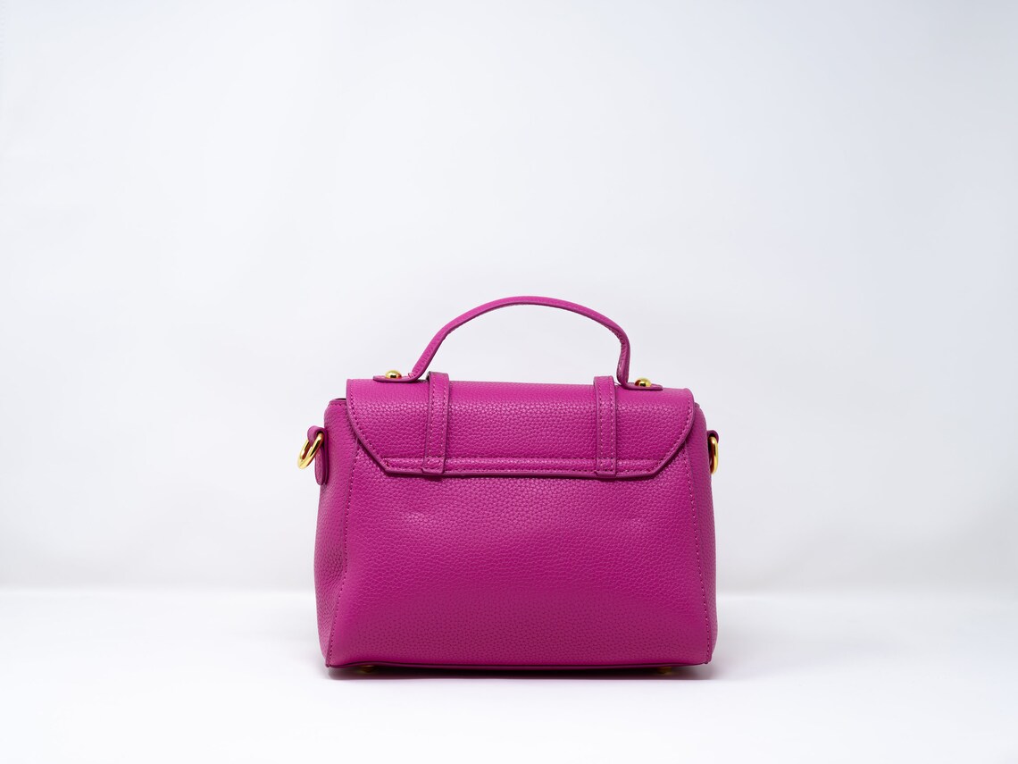 Quilted Vegan Leather Top Handle Handbag, Pink Crossbody Bag - Etsy