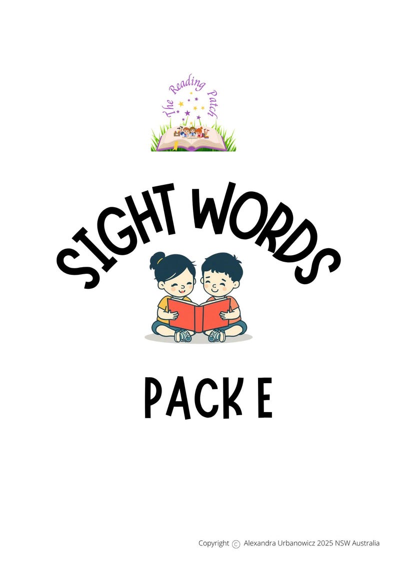 Sight Words - Pack E - 25 Pages - Printable Activities for Struggling ...