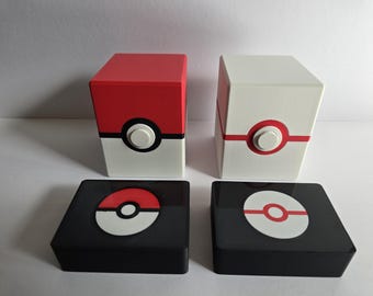 3D Printed Pokeball Style Deck Box. Various Options Available. Token ...