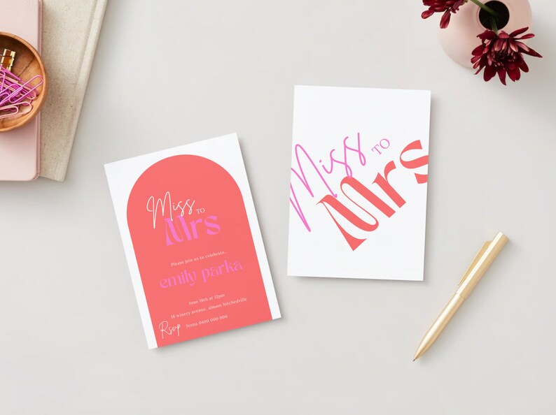 Miss to Mrs Red Arch Digital Printable Invite - Etsy