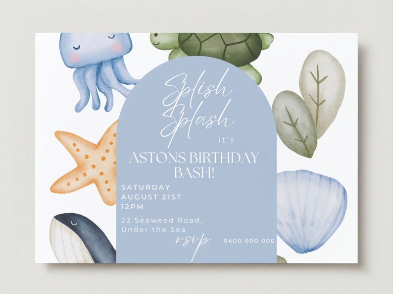 Splish Splash Theme Digital Printable Invite - Etsy